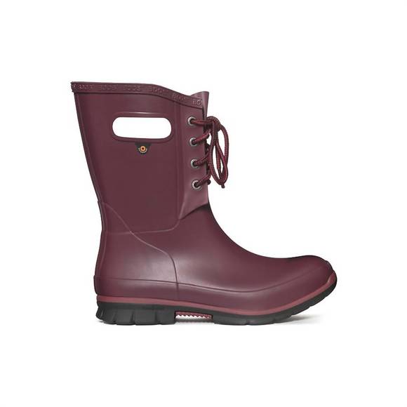 Bogs | Shoes | New Bogs Womens Amanda Laceup Rain Boots In Burgundy ...